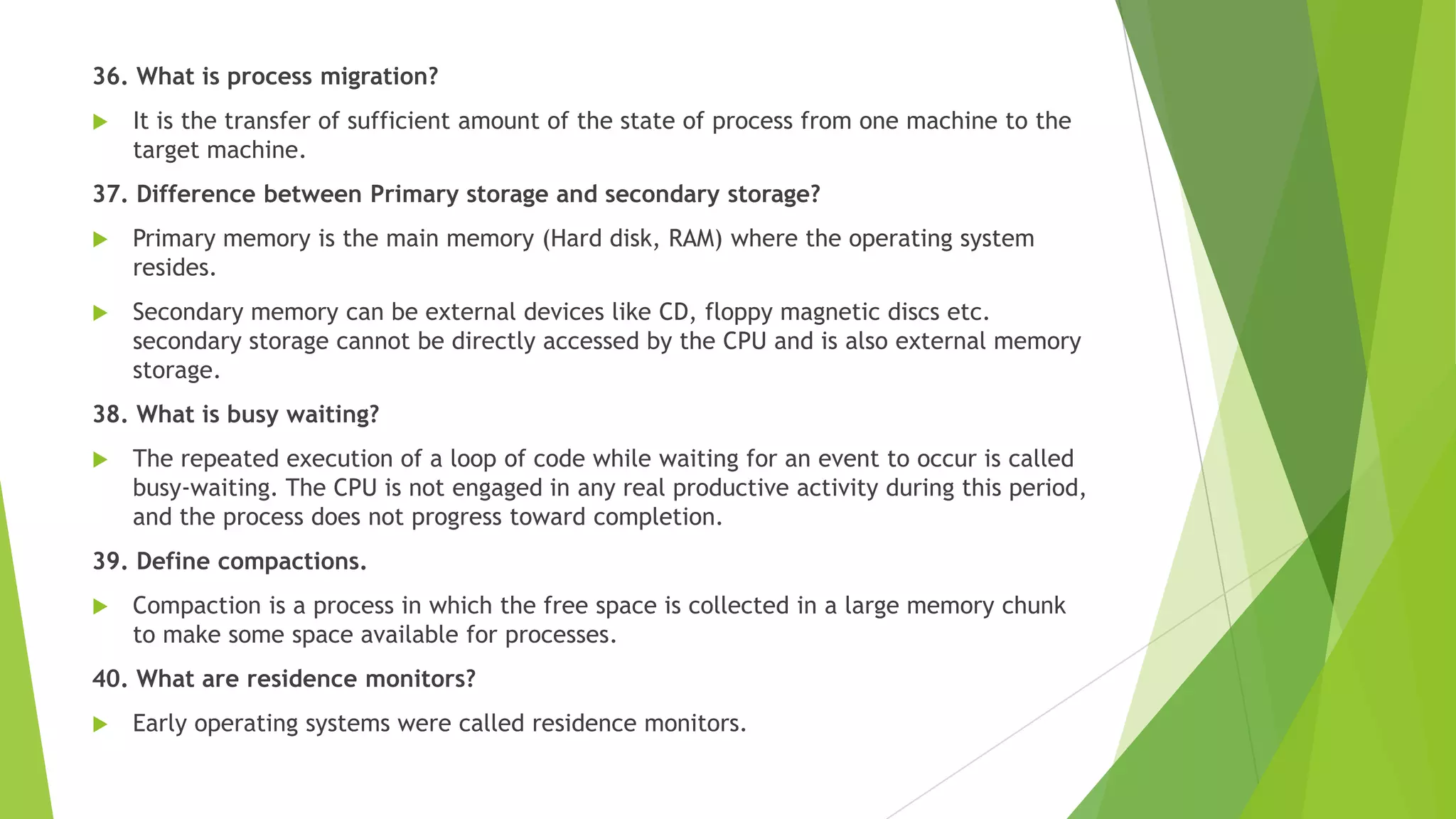 Operating system interview question | PPTX