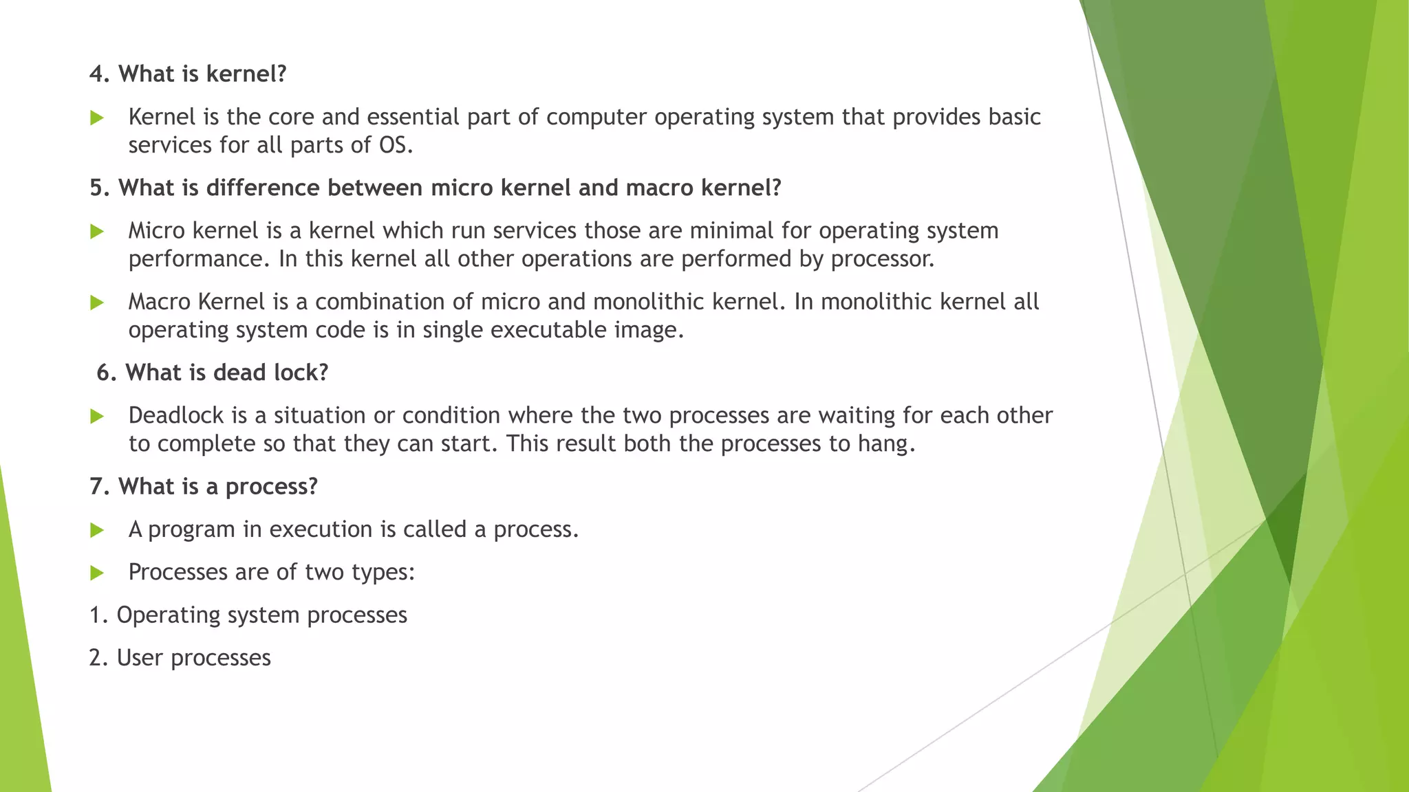 Operating system interview question | PPTX