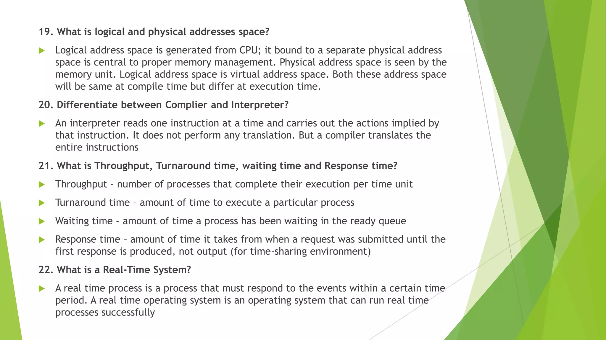 Operating system interview question | PPTX