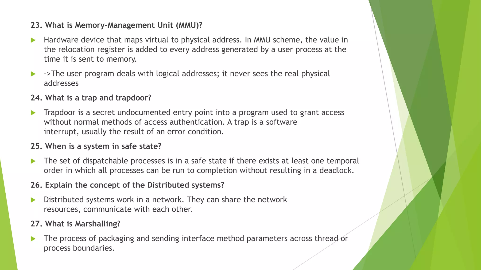 Operating system interview question | PPTX