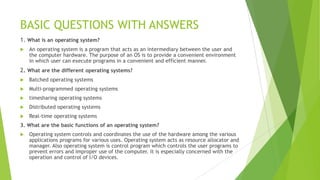 Operating system interview question | PPTX