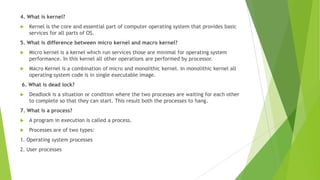 Operating system interview question | PPTX