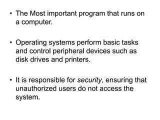 Computer Operating System | PPTX | Operating Systems | Computer ...