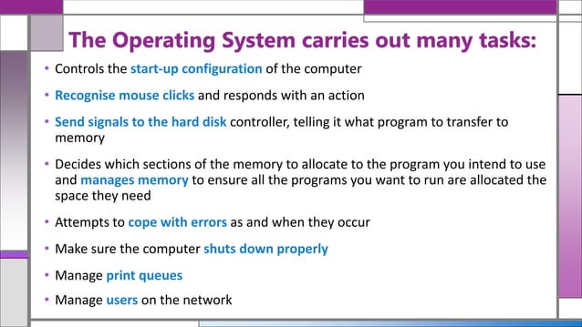 Operating System Scheduling Input And Output Management Memory Management Virtual Memory And