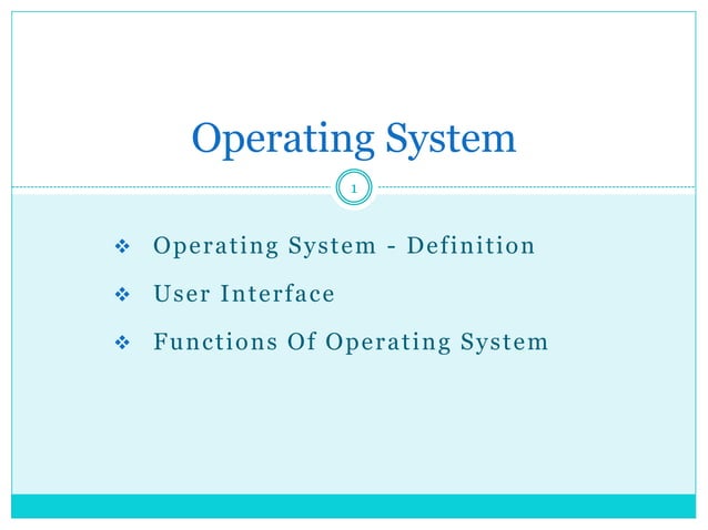 Operating system | PPT