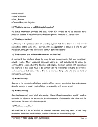 Operating system Interview Questions | PDF