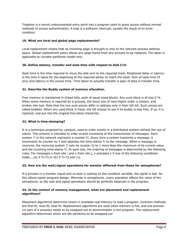 Operating system Interview Questions | PDF