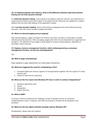 Operating system Interview Questions | PDF