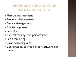 Operating system | PPTX