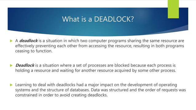 Operating system - Deadlock | PPTX