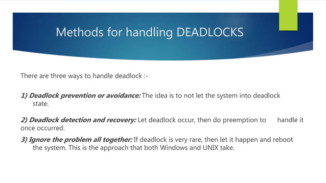 Operating system - Deadlock | PPTX