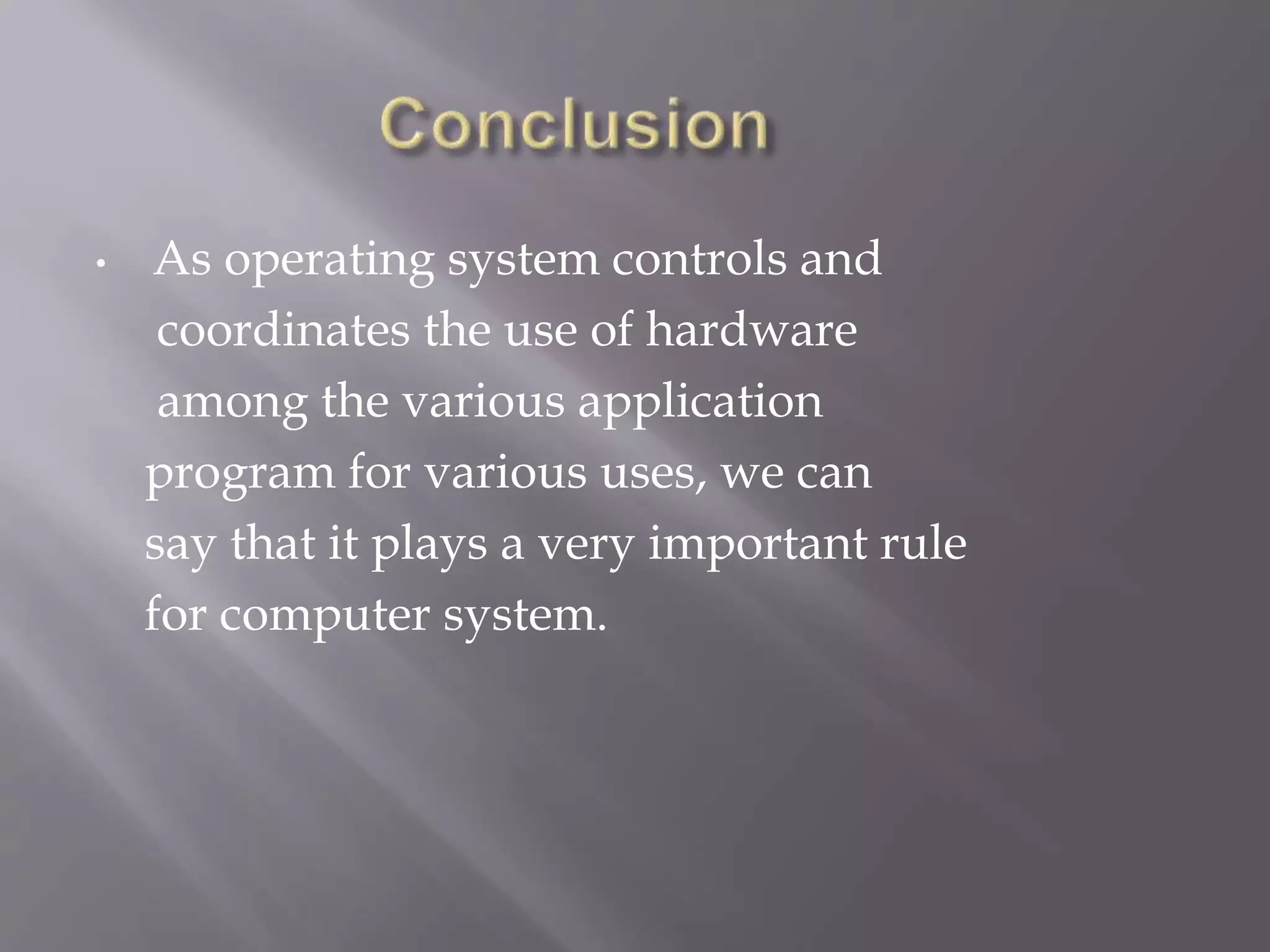 Computer Operating system(OS) | PPT