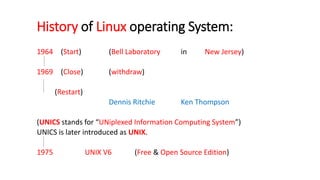 Operating system (Introduction to Linux) | PPTX