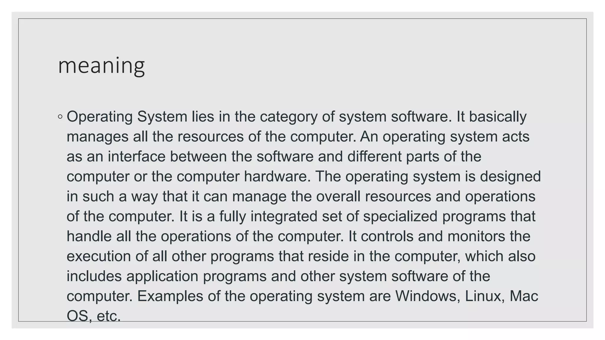 Operating Systempptx Operating Systems Computer Software And Applications