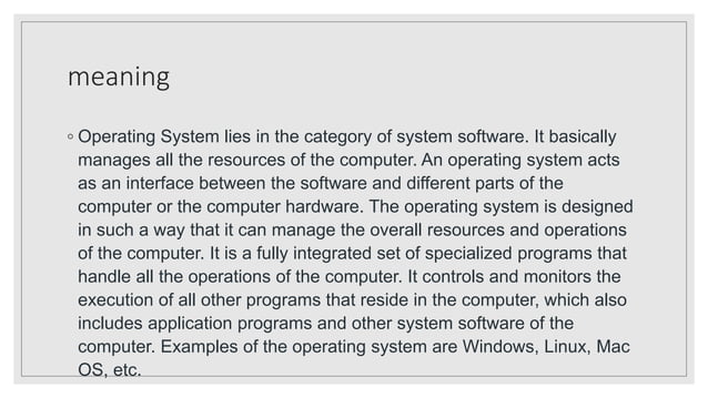 Operating system.pptx | Operating Systems | Computer Software and Applications
