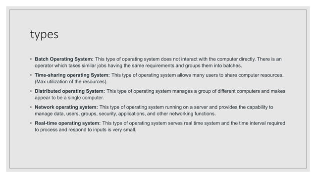 Operating Systempptx Operating Systems Computer Software And Applications