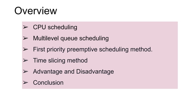 Multilevel queue scheduling | PDF