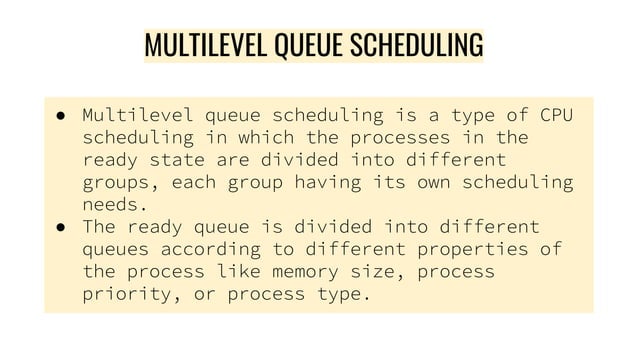Multilevel queue scheduling | PDF