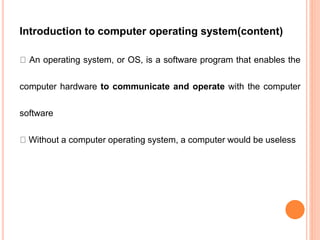 operating system - OS | PPTX