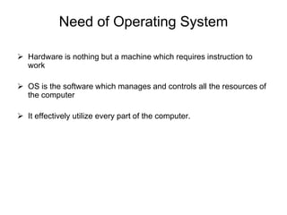 Operating system and its Funtions and uses | PPT