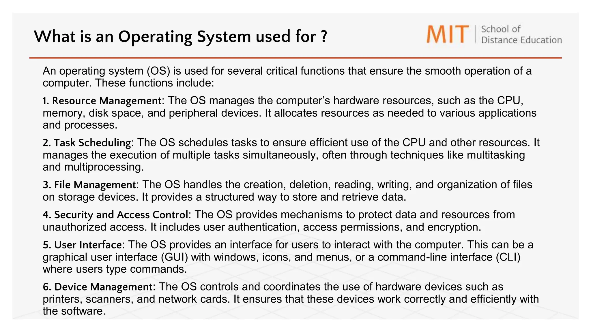 Operating System in Information Technology | PPTX