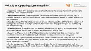 Operating System in Information Technology | PPTX
