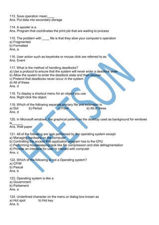 Operating System MCQ (OS Most Important Question) | PDF