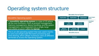 Operating System, types, objectives, goals and functions | PPTX