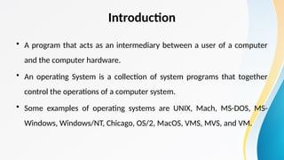 Introduction to Operating System Concept | PPTX