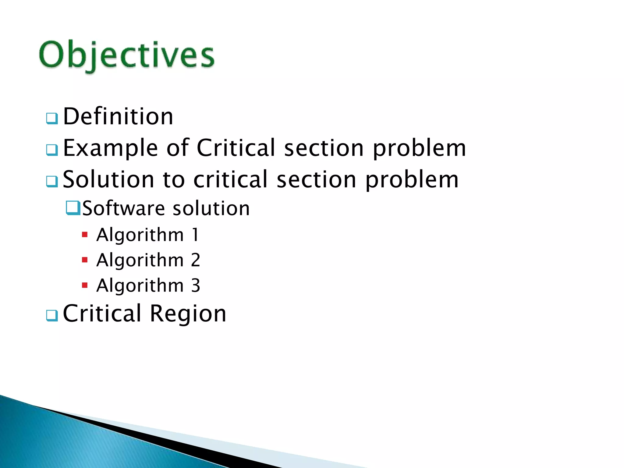 Operating system critical section