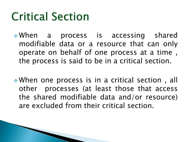 Operating system critical section | PPTX | Operating Systems | Computer ...