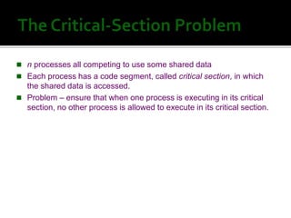 Critical Section Problem - Ramakrishna Reddy Bijjam | PPTX