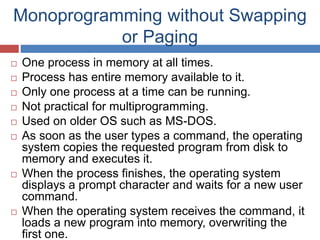 Deadlock and memory management -- Operating System | PPTX