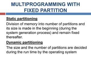 Deadlock and memory management -- Operating System | PPTX