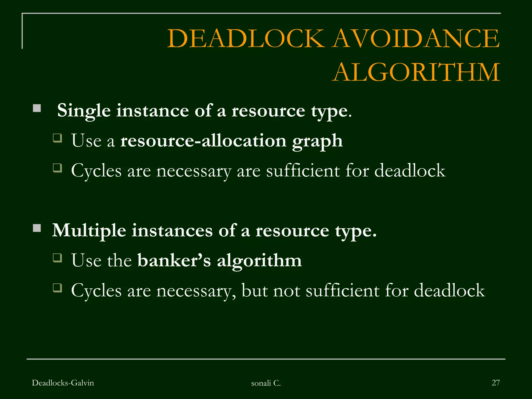 Operating System Deadlock Galvin | PPT