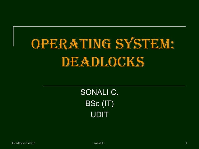 Operating System Deadlock Galvin | PPT