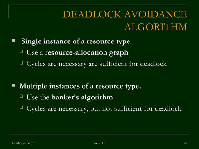 Operating System Deadlock Galvin | PPT