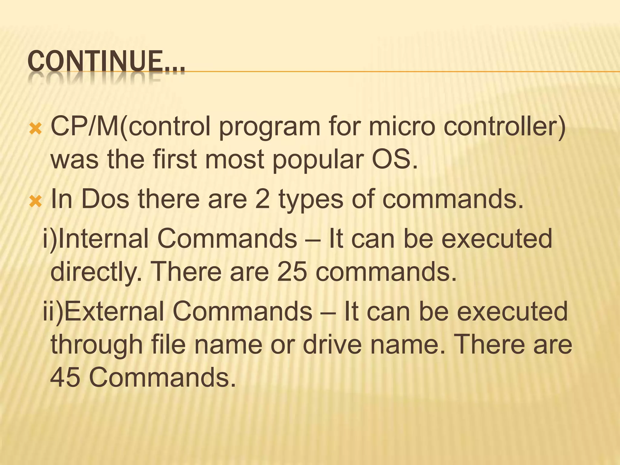 Operating System - DOS.pptx | Operating Systems | Computer Software and ...