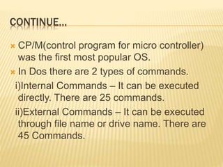 Operating System - DOS.pptx | Operating Systems | Computer Software and Applications