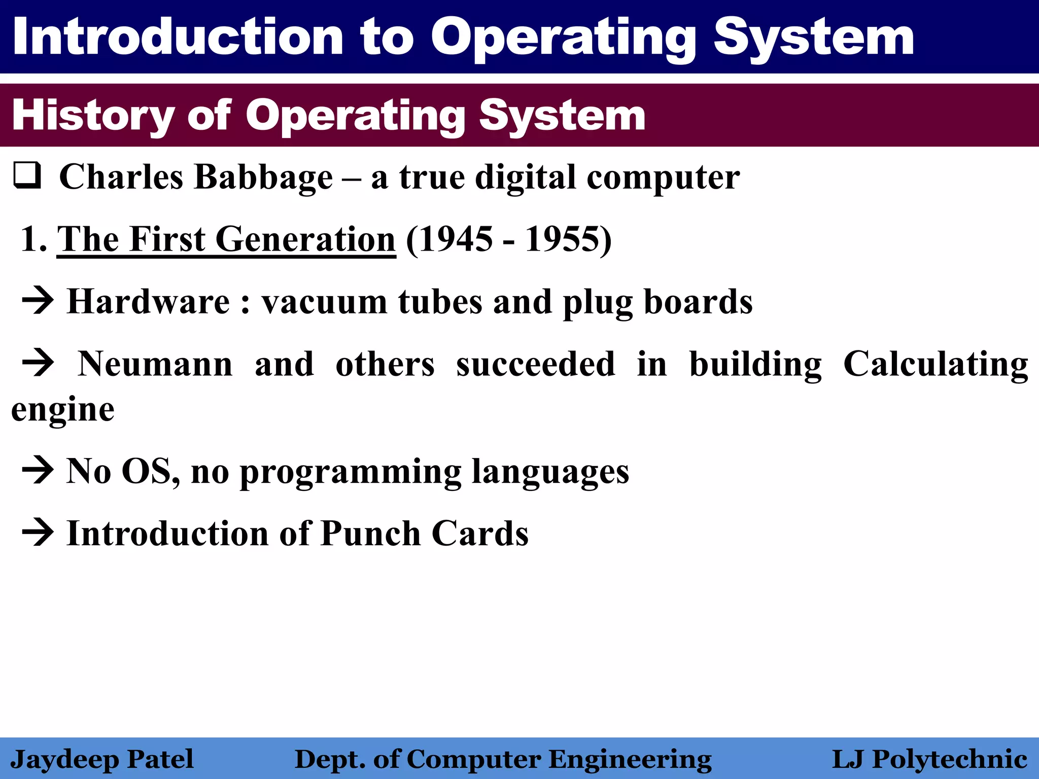 Operating system introduction to operating system | PPTX