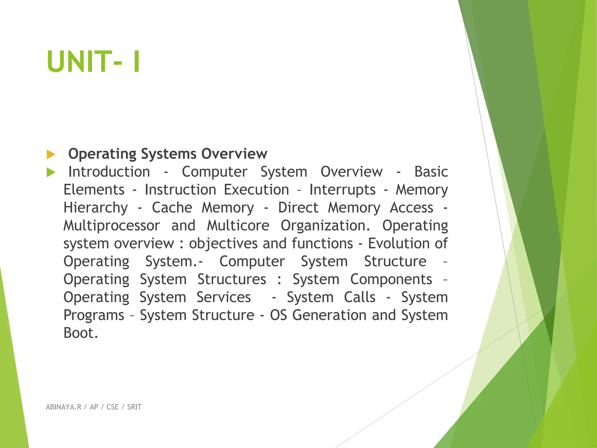 OPERATING SYSTEM-UNIT 1.pptxSystem Calls | PPT