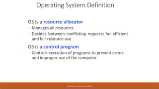 Operating System-Unit1-Introduction to operating system | PDF