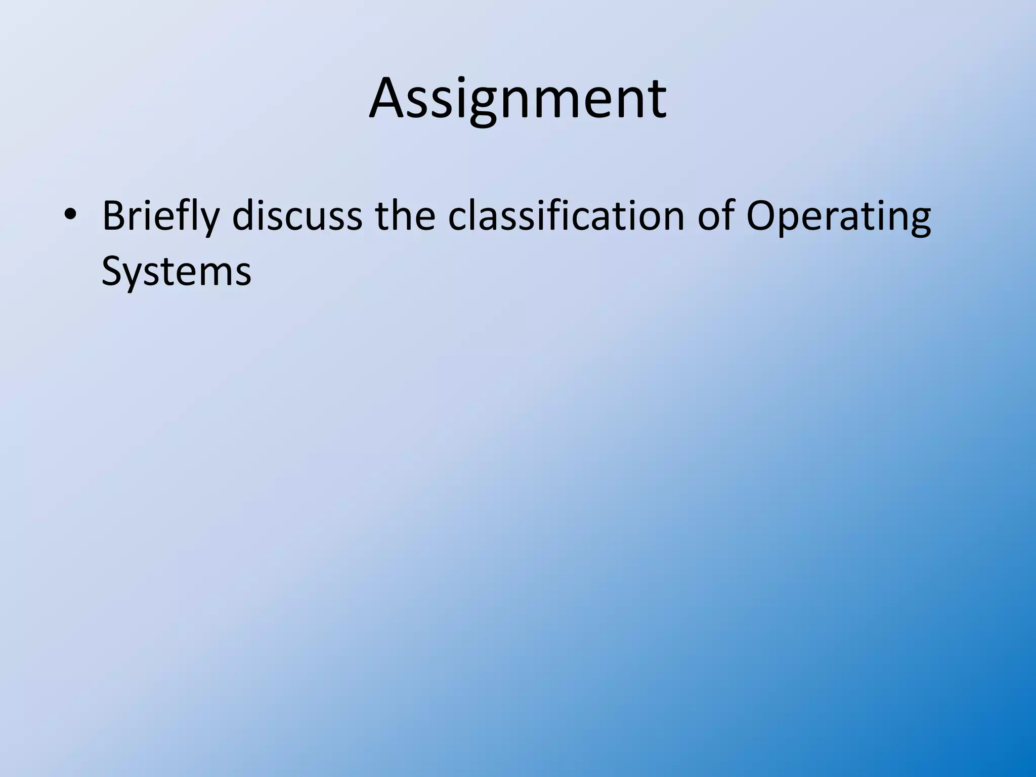 Operating System 06 Operating System Classification Ppt