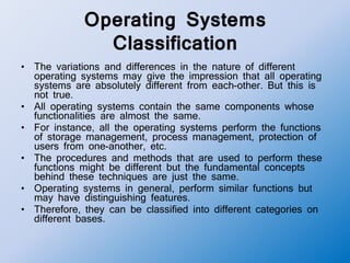 Operating system 06 operating system classification | PPT