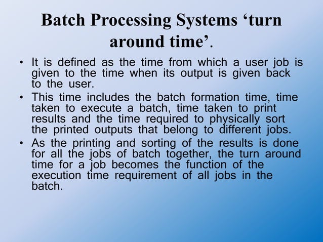 Operating system 07 batch processing operating system