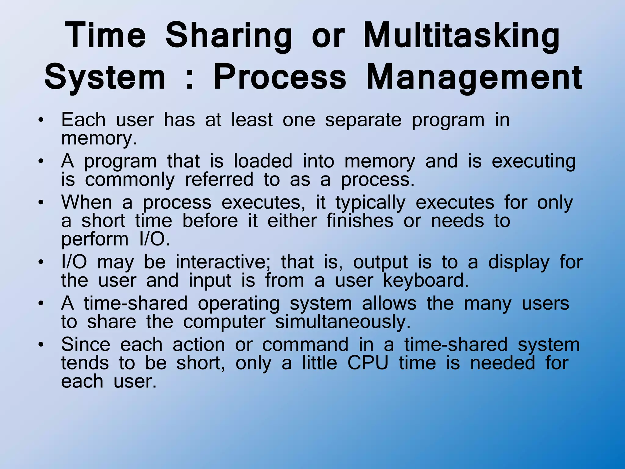 Operating System 08 Time Sharing And Multitasking Operating System