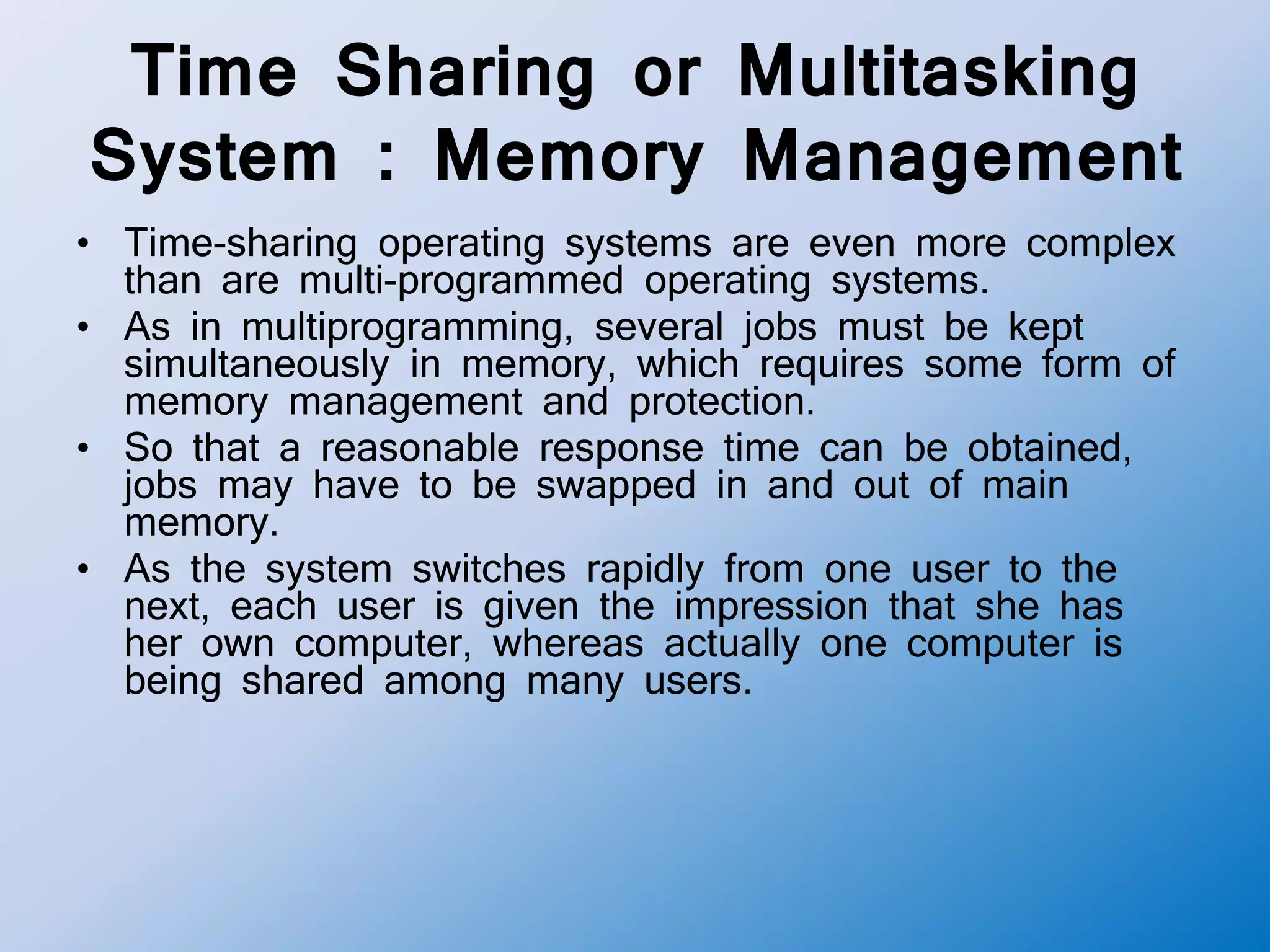 Operating System 08 Time Sharing And Multitasking Operating System