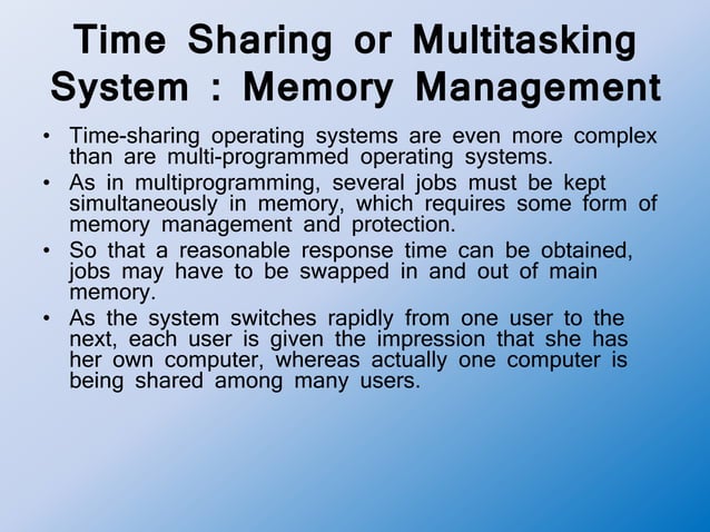 Operating System 08 Time Sharing And Multitasking Operating System Pptx Operating Systems