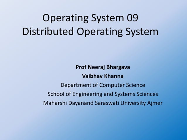 Operating system 09 distributed operating system | PPT