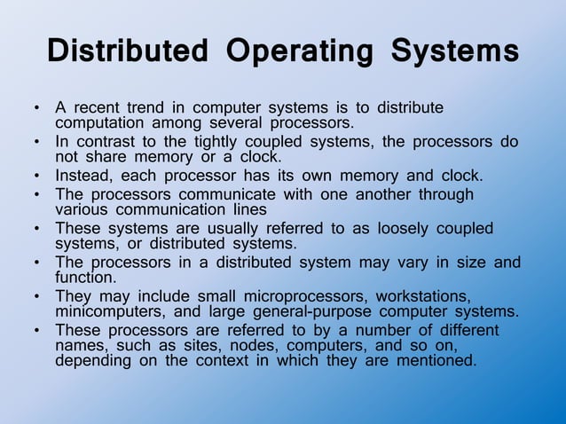 Operating system 09 distributed operating system | PPT